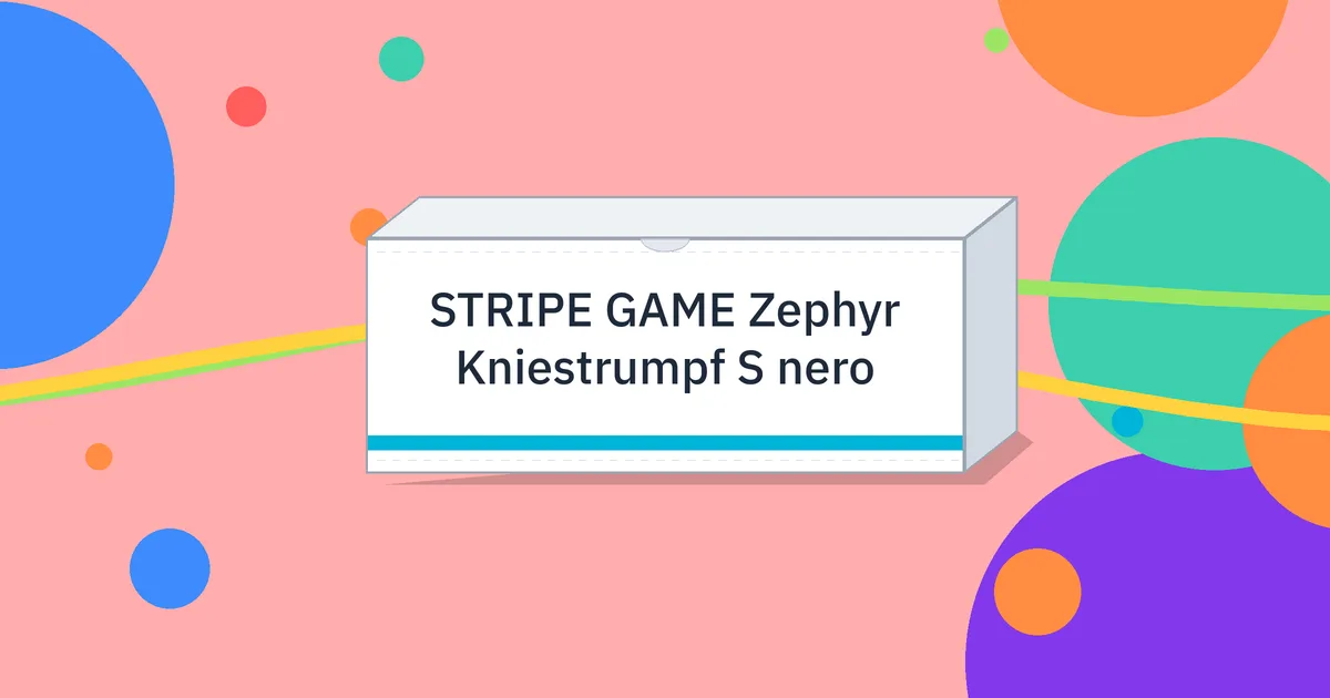 Symbolbild: Packung mit der Aufschrift STRIPE GAME Zephyr Kniestrumpf S nero (PZN 20719704) – Verfügbarkeit und Bezug in Apotheken in Frankfurt am Main