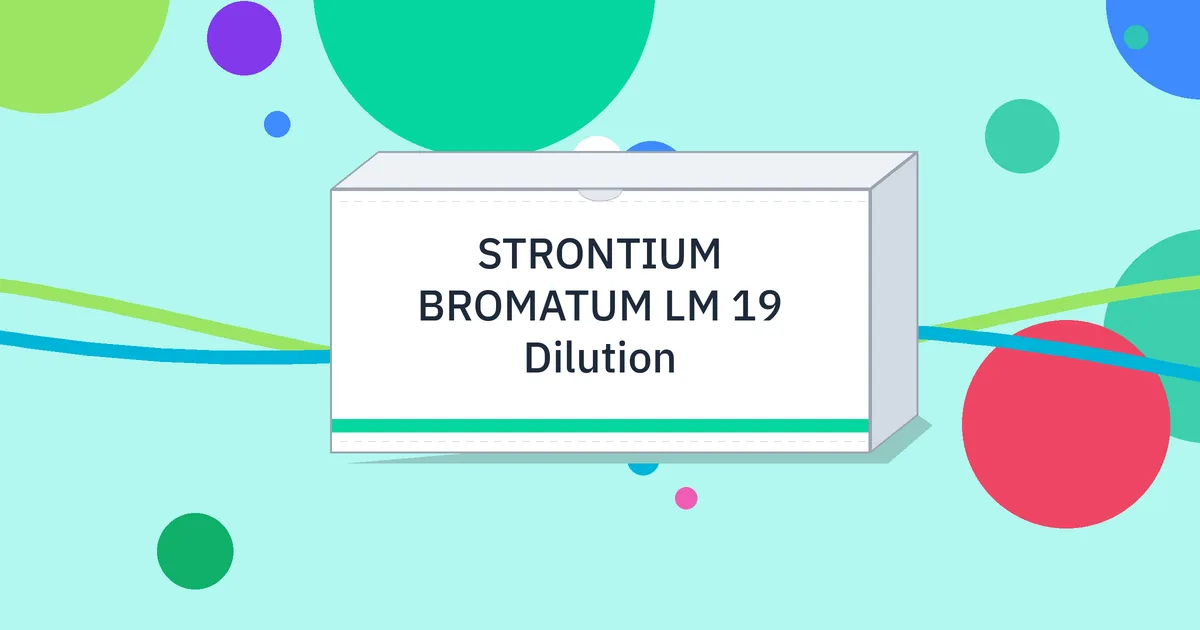 Symbolbild: Packung mit der Aufschrift STRONTIUM BROMATUM LM 19 Dilution (PZN 13202834) – Verfügbarkeit und Bezug in Apotheken in Frankfurt am Main