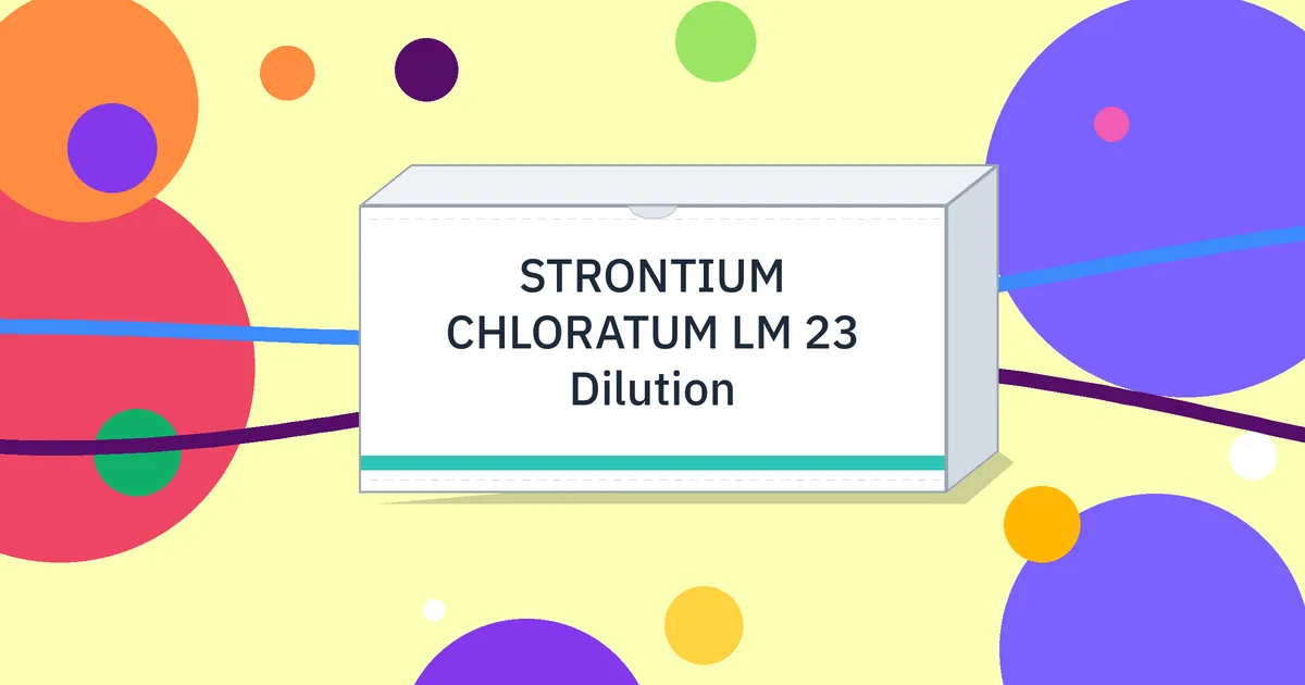 Symbolbild: Packung mit der Aufschrift STRONTIUM CHLORATUM LM 23 Dilution (PZN 13203650) – Verfügbarkeit und Bezug in Apotheken in Frankfurt am Main
