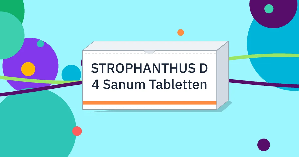 Symbolbild: Packung mit der Aufschrift STROPHANTHUS D 4 Sanum Tabletten (PZN 04231570) – Verfügbarkeit und Bezug in Apotheken in Frankfurt am Main