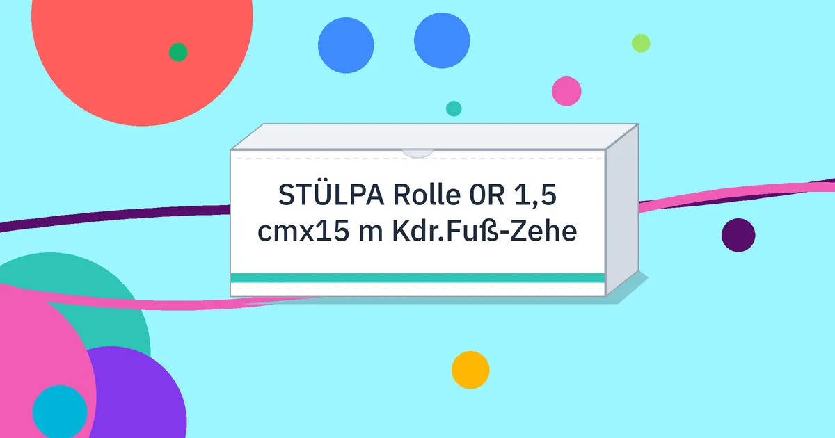 Symbolbild: Packung mit der Aufschrift STÜLPA Rolle 0R 1,5 cmx15 m Kdr.Fuß-Zehe (PZN 13745693) – Verfügbarkeit und Bezug in Apotheken in Frankfurt am Main