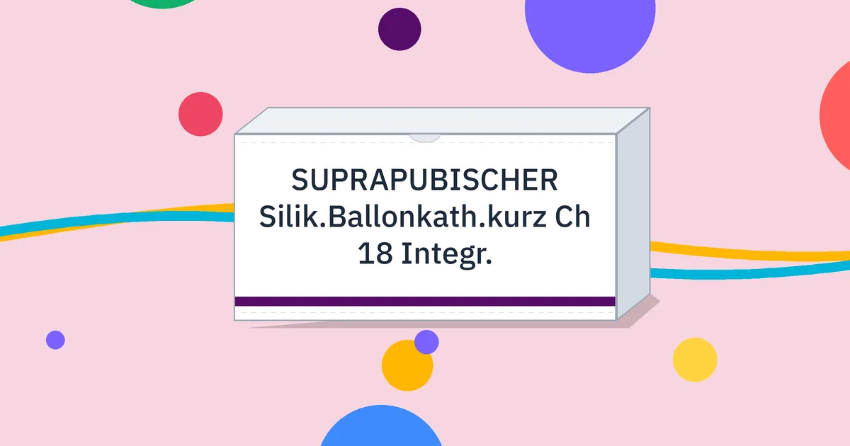 Symbolbild: Packung mit der Aufschrift SUPRAPUBISCHER Silik.Ballonkath.kurz Ch 18 Integr. (PZN 01152918) – Verfügbarkeit und Bezug in Apotheken in Frankfurt am Main