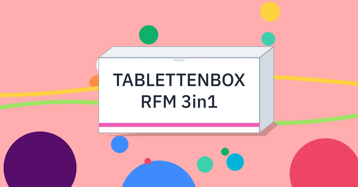 Symbolbild: Packung mit der Aufschrift TABLETTENBOX RFM 3in1 (PZN 12363156) – Verfügbarkeit und Bezug in Apotheken in Frankfurt am Main