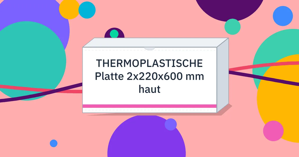 Symbolbild: Packung mit der Aufschrift THERMOPLASTISCHE Platte 2x220x600 mm haut (PZN 11550034) – Verfügbarkeit und Bezug in Apotheken in Frankfurt am Main
