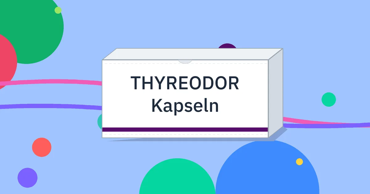 Symbolbild: Packung mit der Aufschrift THYREODOR Kapseln (PZN 18502392) – Verfügbarkeit und Bezug in Apotheken in Frankfurt am Main