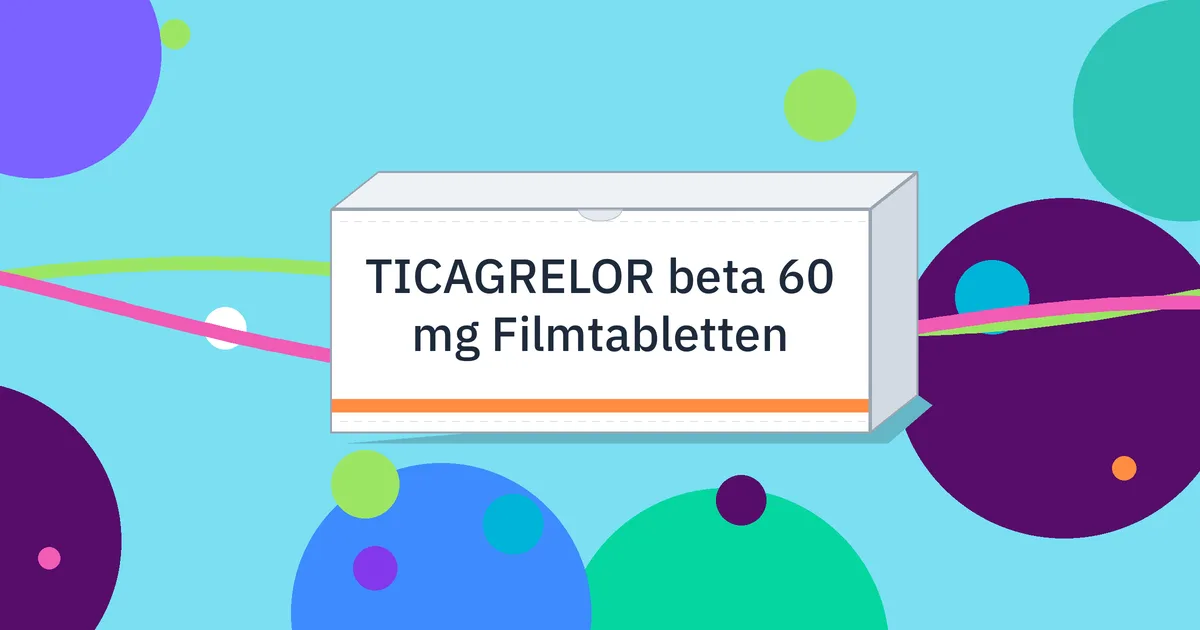 Symbolbild: Packung mit der Aufschrift TICAGRELOR beta 60 mg Filmtabletten (PZN 19181441) – Verfügbarkeit und Bezug in Apotheken in Frankfurt am Main