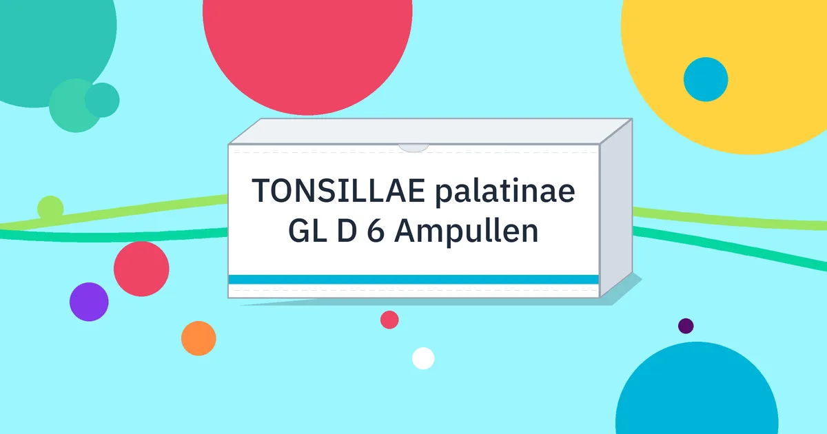 Symbolbild: Packung mit der Aufschrift TONSILLAE palatinae GL D 6 Ampullen (PZN 03354052) – Verfügbarkeit und Bezug in Apotheken in Frankfurt am Main