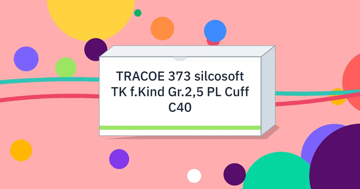 Symbolbild: Packung mit der Aufschrift TRACOE 373 silcosoft TK f.Kind Gr.2,5 PL Cuff C40 (PZN 14316787) – Verfügbarkeit und Bezug in Apotheken in Frankfurt am Main