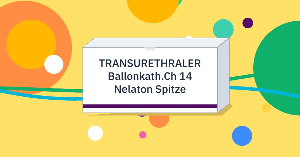 Symbolbild: Packung mit der Aufschrift TRANSURETHRALER Ballonkath.Ch 14 Nelaton Spitze (PZN 09061279) – Verfügbarkeit und Bezug in Apotheken in Frankfurt am Main