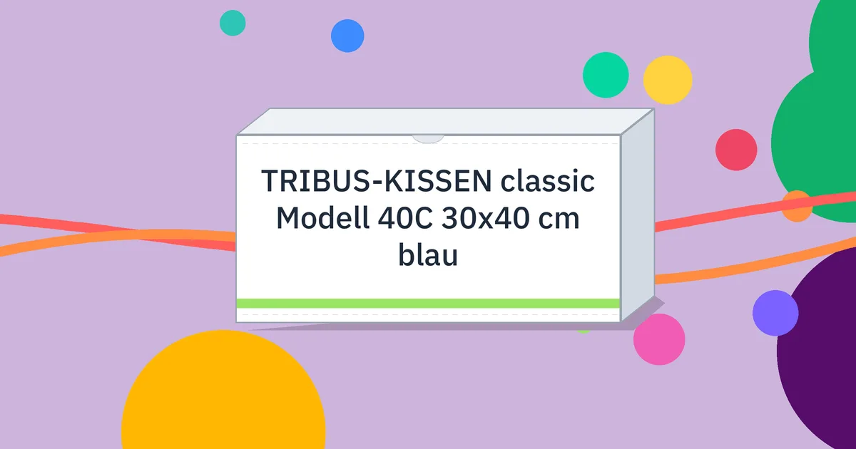 Symbolbild: Packung mit der Aufschrift TRIBUS-KISSEN classic Modell 40C 30x40 cm blau (PZN 16568429) – Verfügbarkeit und Bezug in Apotheken in Frankfurt am Main