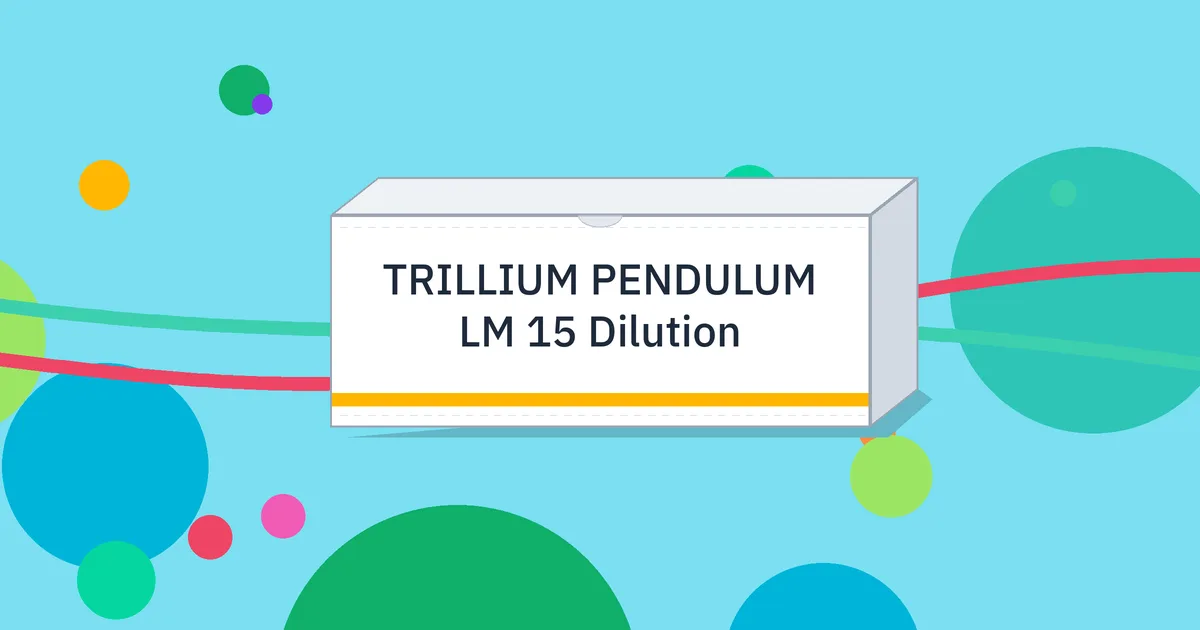 Symbolbild: Packung mit der Aufschrift TRILLIUM PENDULUM LM 15 Dilution (PZN 13227165) – Verfügbarkeit und Bezug in Apotheken in Frankfurt am Main