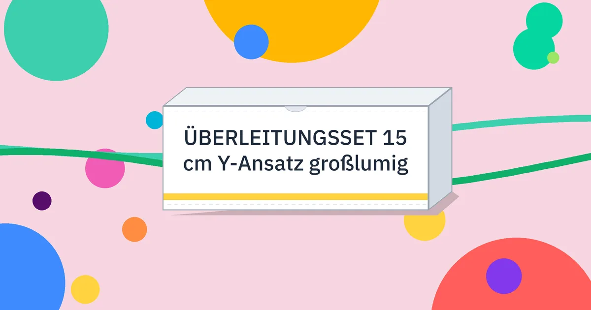 Symbolbild: Packung mit der Aufschrift ÜBERLEITUNGSSET 15 cm Y-Ansatz großlumig (PZN 13230575) – Verfügbarkeit und Bezug in Apotheken in Frankfurt am Main