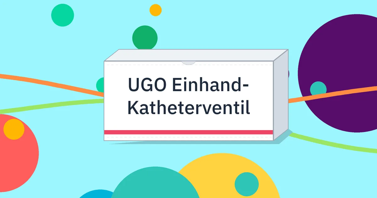 Symbolbild: Packung mit der Aufschrift UGO Einhand-Katheterventil (PZN 14257010) – Verfügbarkeit und Bezug in Apotheken in Frankfurt am Main