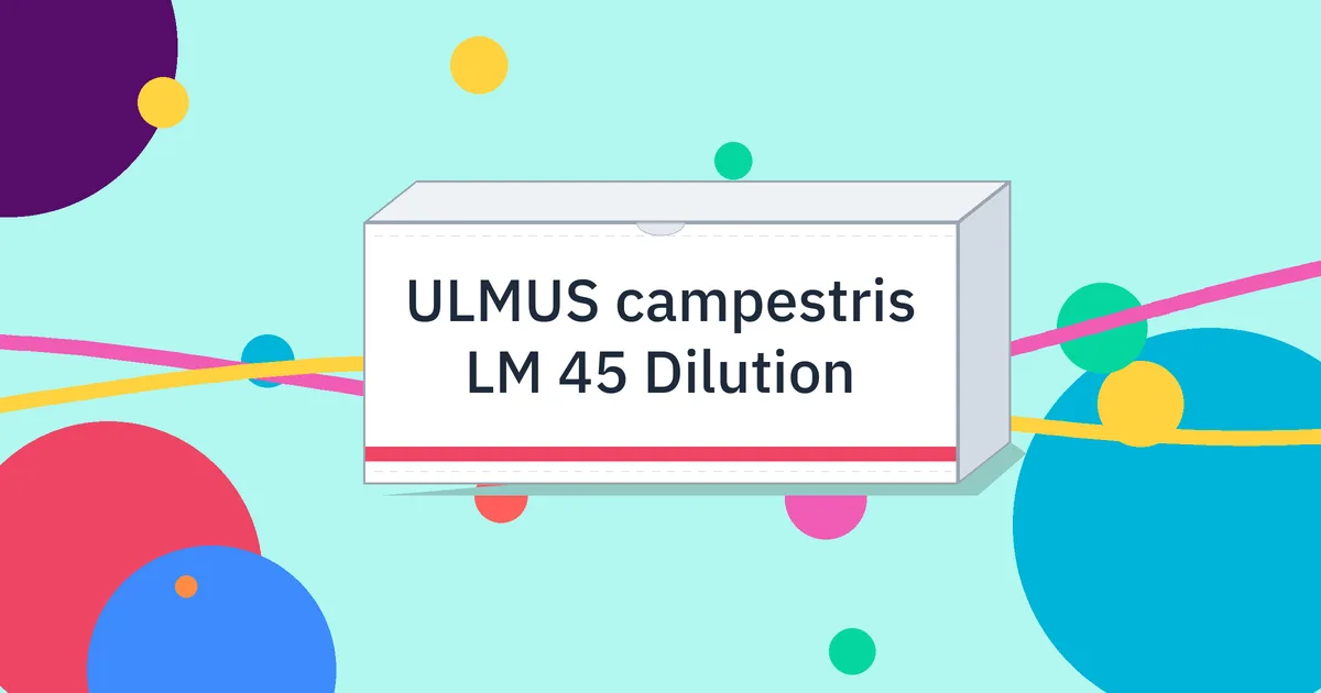 Symbolbild: Packung mit der Aufschrift ULMUS campestris LM 45 Dilution (PZN 13255569) – Verfügbarkeit und Bezug in Apotheken in Frankfurt am Main