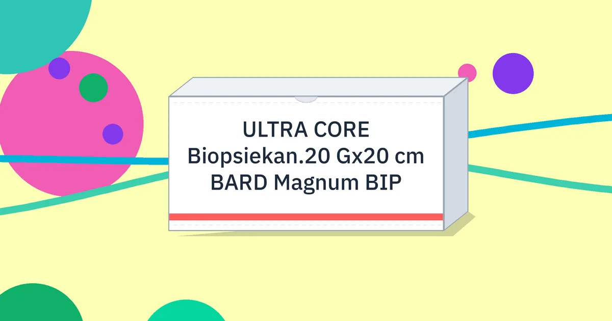 Symbolbild: Packung mit der Aufschrift ULTRA CORE Biopsiekan.20 Gx20 cm BARD Magnum BIP (PZN 04507397) – Verfügbarkeit und Bezug in Apotheken in Frankfurt am Main