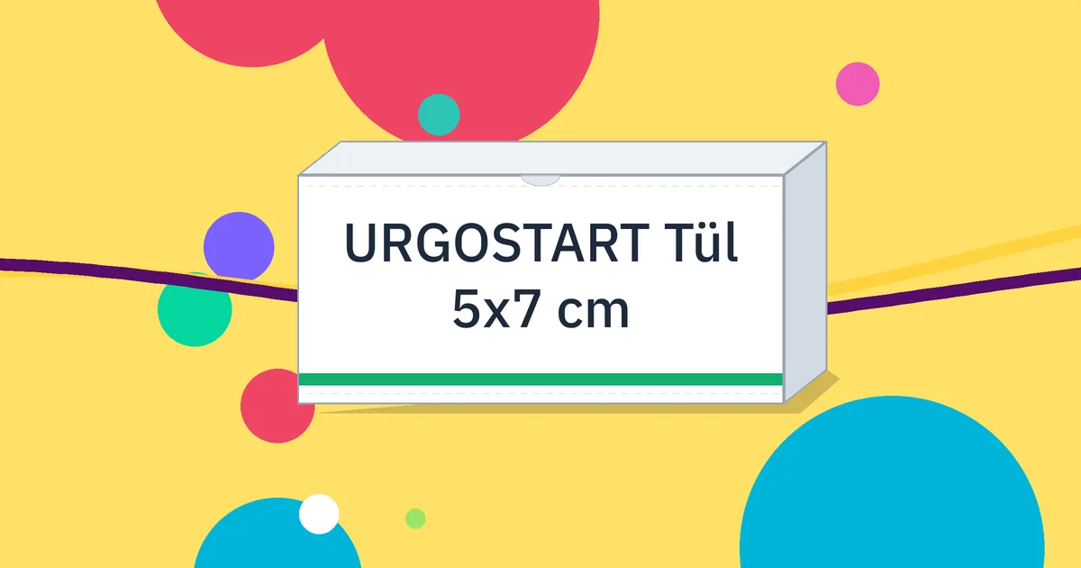 Symbolbild: Packung mit der Aufschrift URGOSTART Tül 5x7 cm (PZN 18730710) – Verfügbarkeit und Bezug in Apotheken in Frankfurt am Main