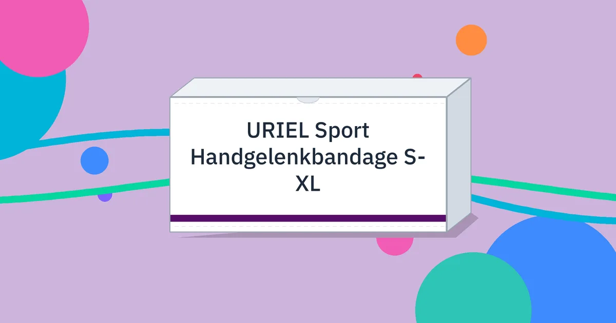Symbolbild: Packung mit der Aufschrift URIEL Sport Handgelenkbandage S-XL (PZN 01556739) – Verfügbarkeit und Bezug in Apotheken in Frankfurt am Main