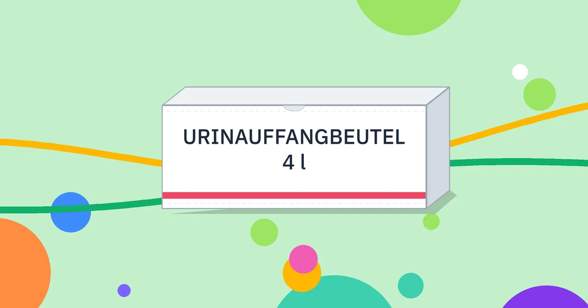 Symbolbild: Packung mit der Aufschrift URINAUFFANGBEUTEL 4 l (PZN 20548929) – Verfügbarkeit und Bezug in Apotheken in Frankfurt am Main