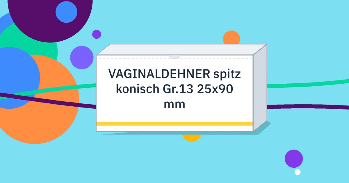 Symbolbild: Packung mit der Aufschrift VAGINALDEHNER spitz konisch Gr.13 25x90 mm (PZN 10128250) – Verfügbarkeit und Bezug in Apotheken in Frankfurt am Main