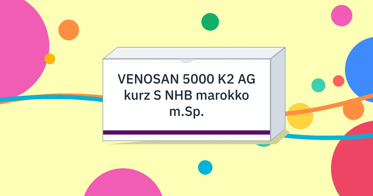 Symbolbild: Packung mit der Aufschrift VENOSAN 5000 K2 AG kurz S NHB marokko m.Sp. (PZN 14432269) – Verfügbarkeit und Bezug in Apotheken in Frankfurt am Main