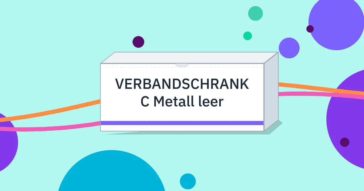 Symbolbild: Packung mit der Aufschrift VERBANDSCHRANK C Metall leer (PZN 12491523) – Verfügbarkeit und Bezug in Apotheken in Frankfurt am Main