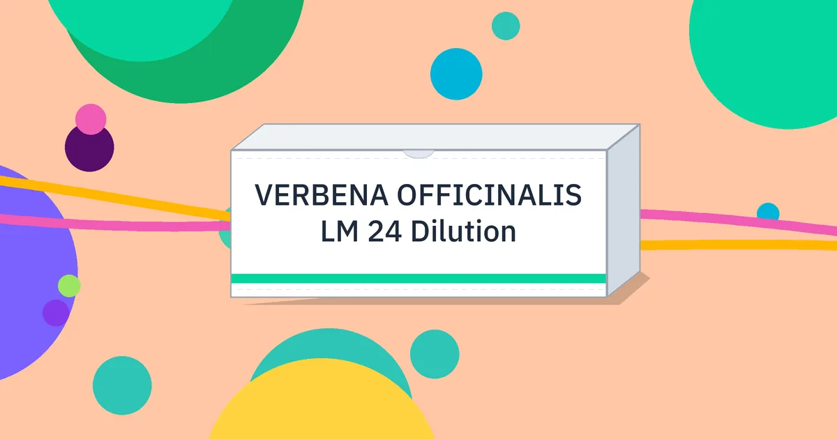 Symbolbild: Packung mit der Aufschrift VERBENA OFFICINALIS LM 24 Dilution (PZN 13267325) – Verfügbarkeit und Bezug in Apotheken in Frankfurt am Main