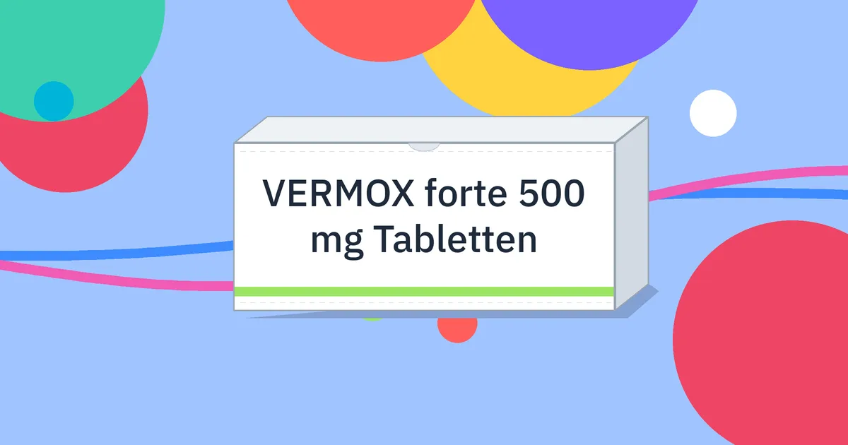 Symbolbild: Packung mit der Aufschrift VERMOX forte 500 mg Tabletten (PZN 10810881) – Verfügbarkeit und Bezug in Apotheken in Frankfurt am Main