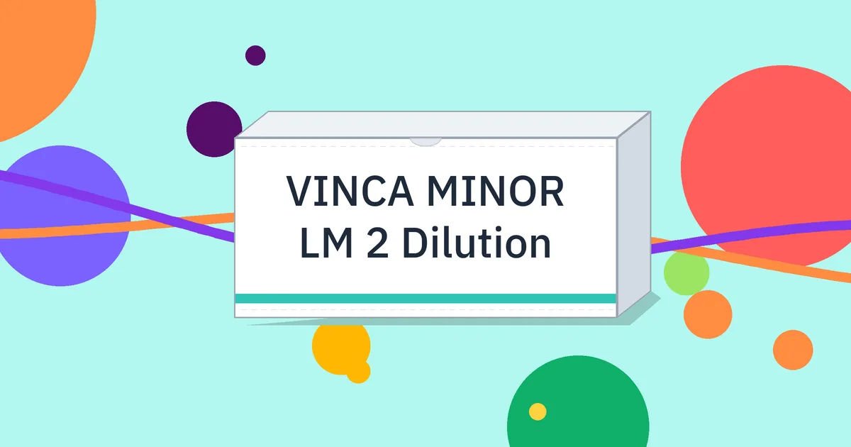 Symbolbild: Packung mit der Aufschrift VINCA MINOR LM 2 Dilution (PZN 13273403) – Verfügbarkeit und Bezug in Apotheken in Frankfurt am Main