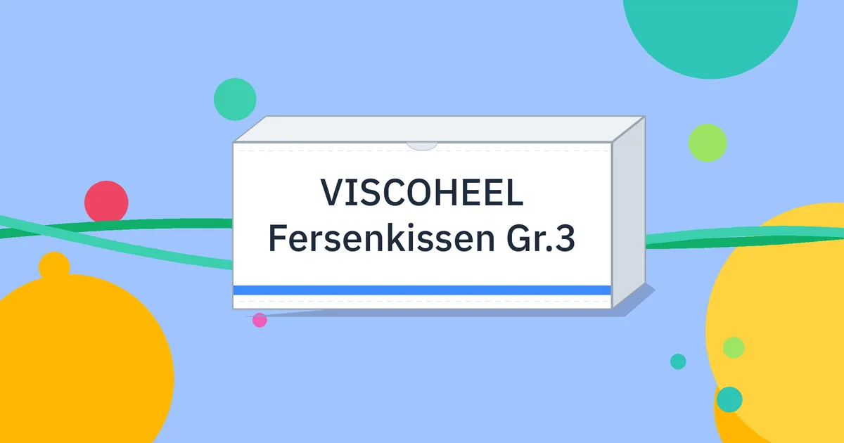Symbolbild: Packung mit der Aufschrift VISCOHEEL Fersenkissen Gr.3 (PZN 11054915) – Verfügbarkeit und Bezug in Apotheken in Frankfurt am Main