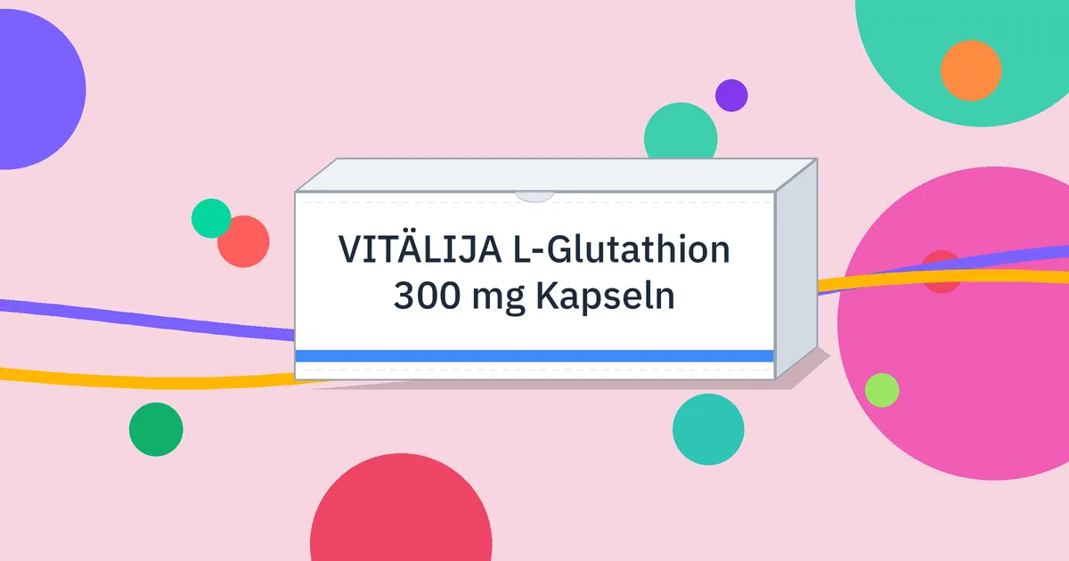 Symbolbild: Packung mit der Aufschrift VITÄLIJA L-Glutathion 300 mg Kapseln (PZN 18159422) – Verfügbarkeit und Bezug in Apotheken in Frankfurt am Main