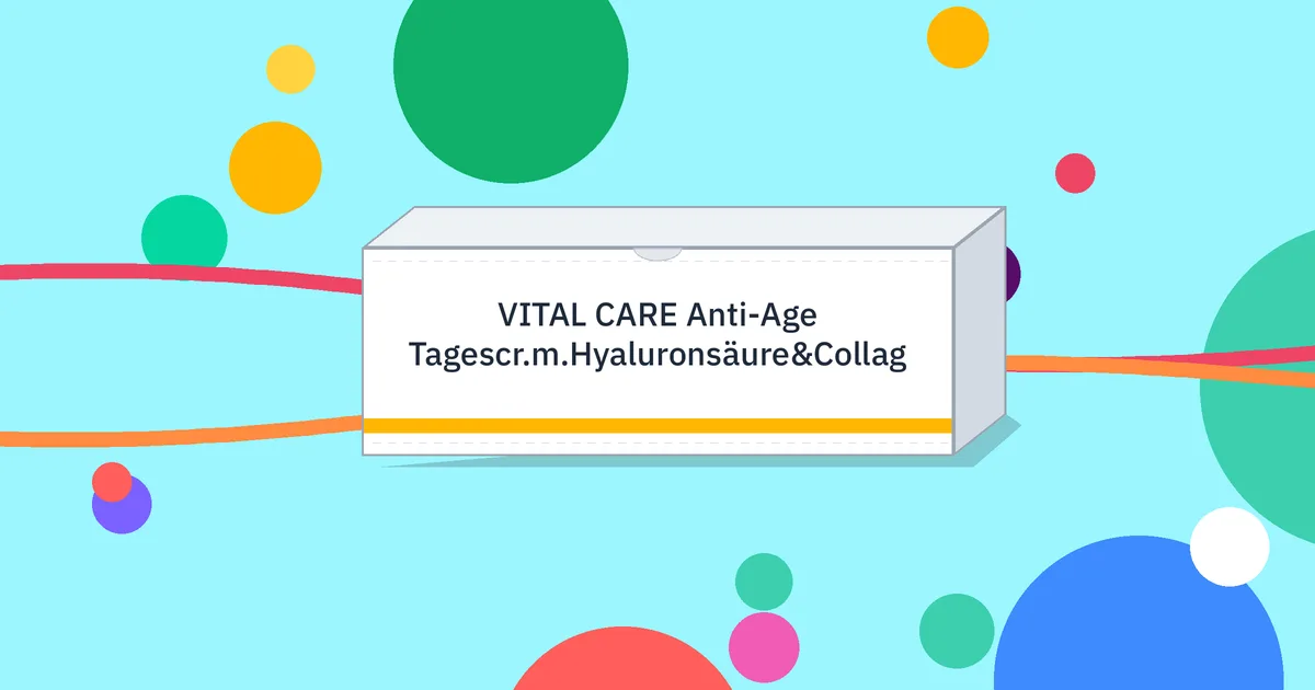 Symbolbild: Packung mit der Aufschrift VITAL CARE Anti-Age Tagescr.m.Hyaluronsäure&Collag (PZN 19961340) – Verfügbarkeit und Bezug in Apotheken in Frankfurt am Main