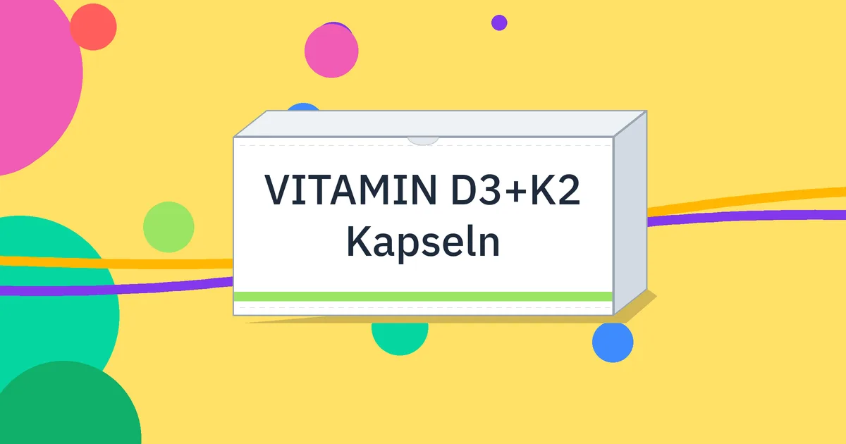 Symbolbild: Packung mit der Aufschrift VITAMIN D3+K2 Kapseln (PZN 17891061) – Verfügbarkeit und Bezug in Apotheken in Frankfurt am Main