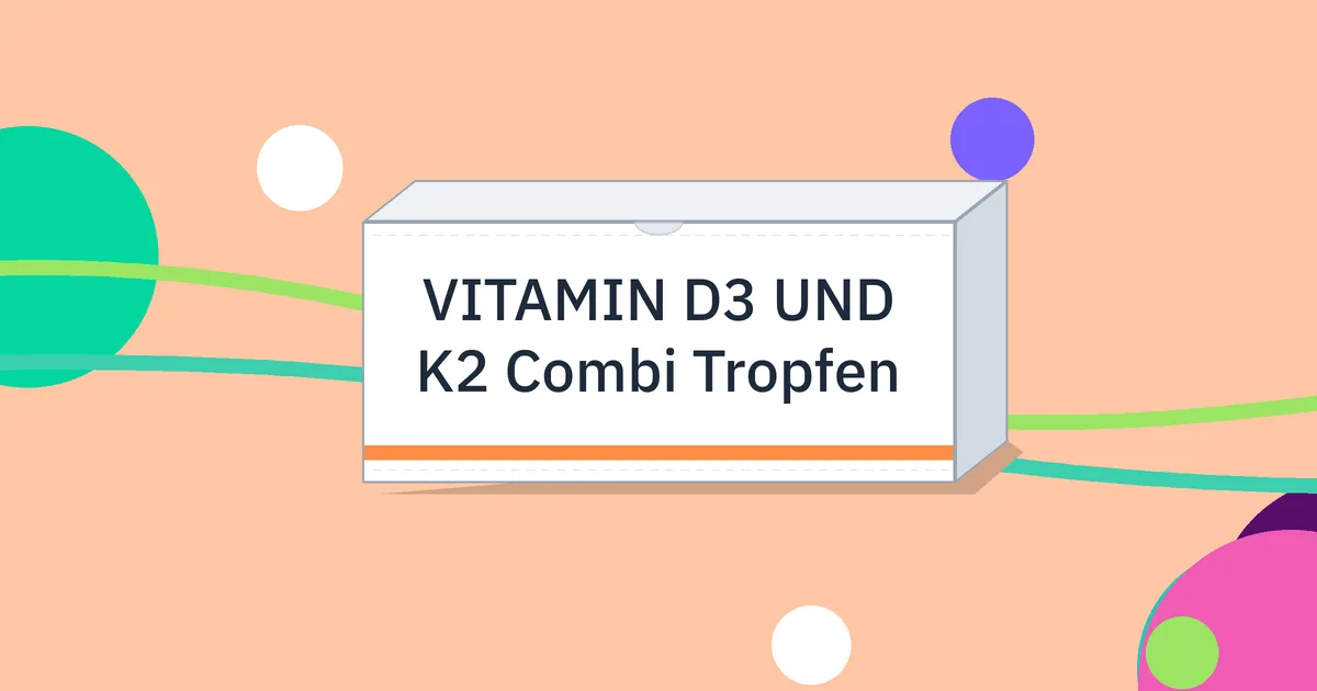 Symbolbild: Packung mit der Aufschrift VITAMIN D3 UND K2 Combi Tropfen (PZN 16588811) – Verfügbarkeit und Bezug in Apotheken in Frankfurt am Main