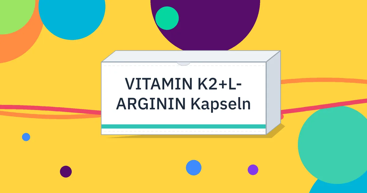 Symbolbild: Packung mit der Aufschrift VITAMIN K2+L-ARGININ Kapseln (PZN 11169469) – Verfügbarkeit und Bezug in Apotheken in Frankfurt am Main