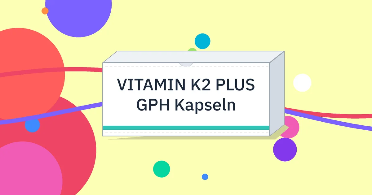 Symbolbild: Packung mit der Aufschrift VITAMIN K2 PLUS GPH Kapseln (PZN 11190104) – Verfügbarkeit und Bezug in Apotheken in Frankfurt am Main