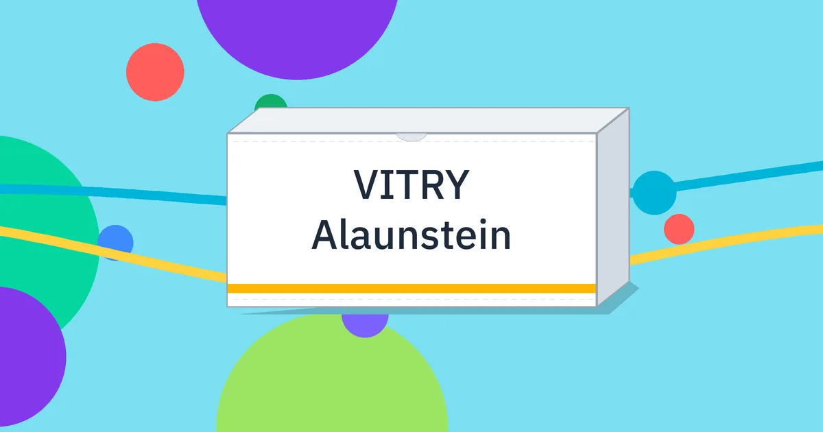 Symbolbild: Packung mit der Aufschrift VITRY Alaunstein (PZN 05111968) – Verfügbarkeit und Bezug in Apotheken in Frankfurt am Main