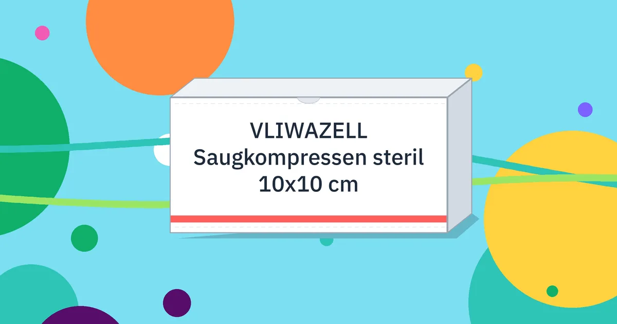 Symbolbild: Packung mit der Aufschrift VLIWAZELL Saugkompressen steril 10x10 cm (PZN 15421285) – Verfügbarkeit und Bezug in Apotheken in Frankfurt am Main