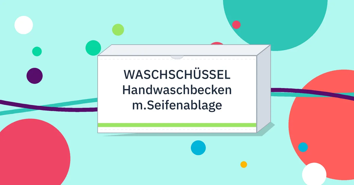 Symbolbild: Packung mit der Aufschrift WASCHSCHÜSSEL Handwaschbecken m.Seifenablage (PZN 09269672) – Verfügbarkeit und Bezug in Apotheken in Frankfurt am Main