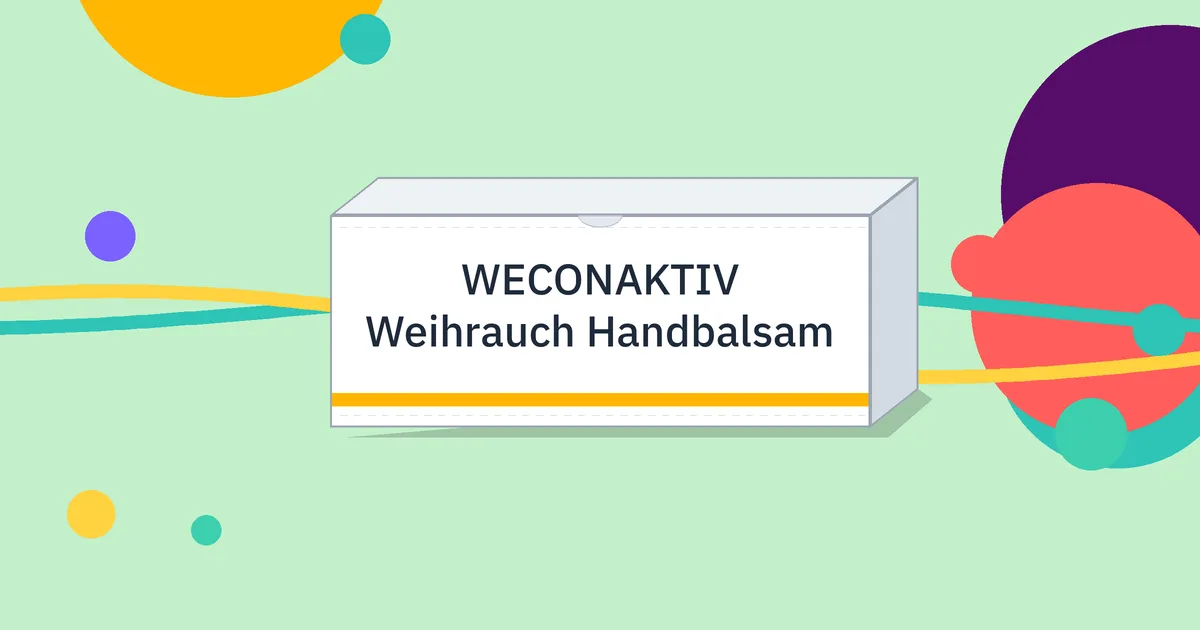 Symbolbild: Packung mit der Aufschrift WECONAKTIV Weihrauch Handbalsam (PZN 09727318) – Verfügbarkeit und Bezug in Apotheken in Frankfurt am Main