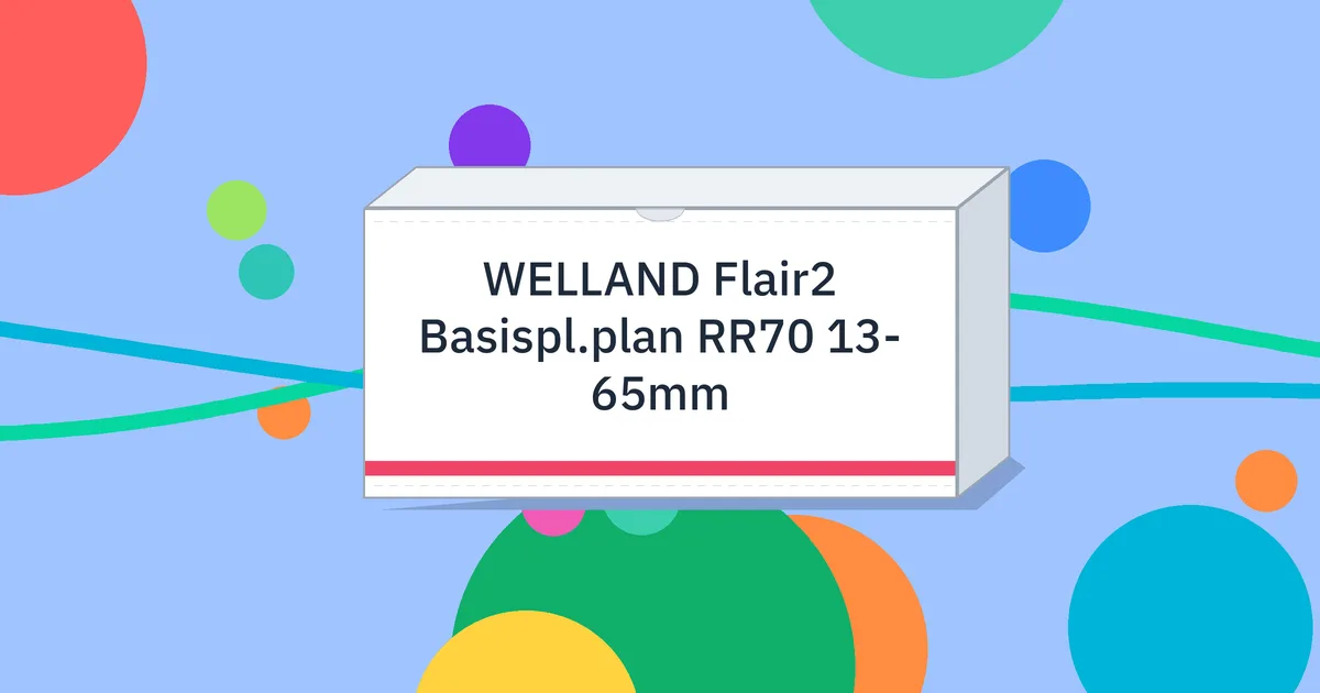 Symbolbild: Packung mit der Aufschrift WELLAND Flair2 Basispl.plan RR70 13-65mm (PZN 04740573) – Verfügbarkeit und Bezug in Apotheken in Frankfurt am Main