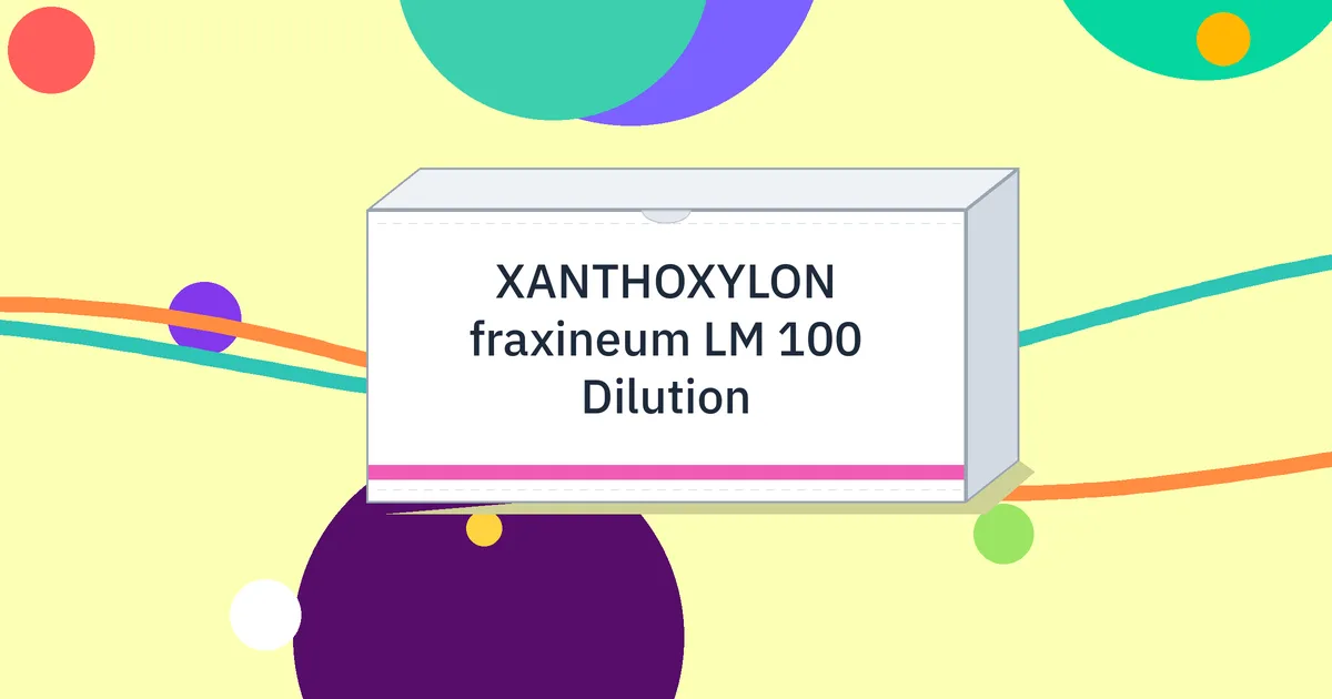 Symbolbild: Packung mit der Aufschrift XANTHOXYLON fraxineum LM 100 Dilution (PZN 13784658) – Verfügbarkeit und Bezug in Apotheken in Frankfurt am Main