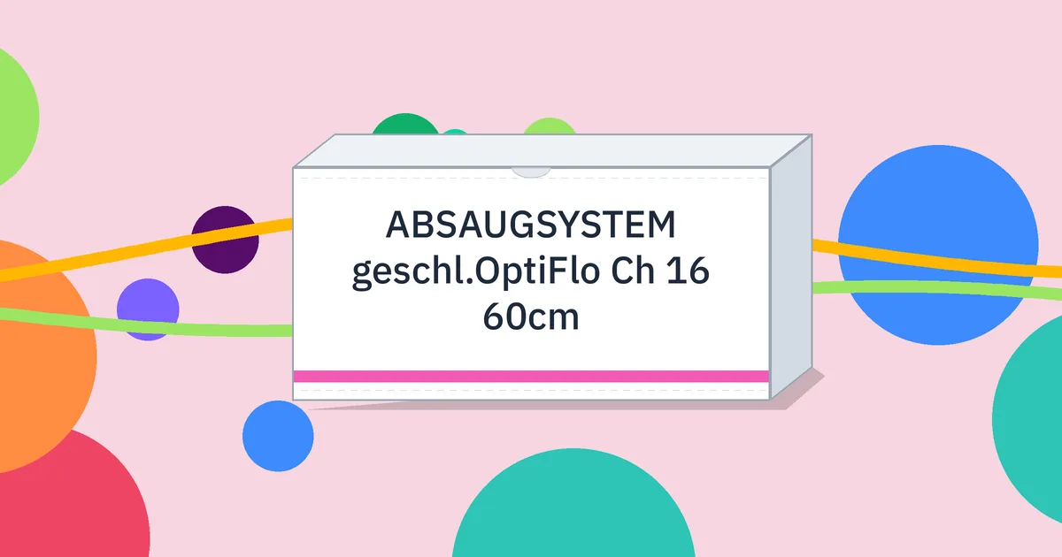 Symbolbild: Packung mit der Aufschrift ABSAUGSYSTEM geschl.OptiFlo Ch 16 60cm (PZN 04713820) – Verfügbarkeit und Bezug in Apotheken in Frankfurt am Main
