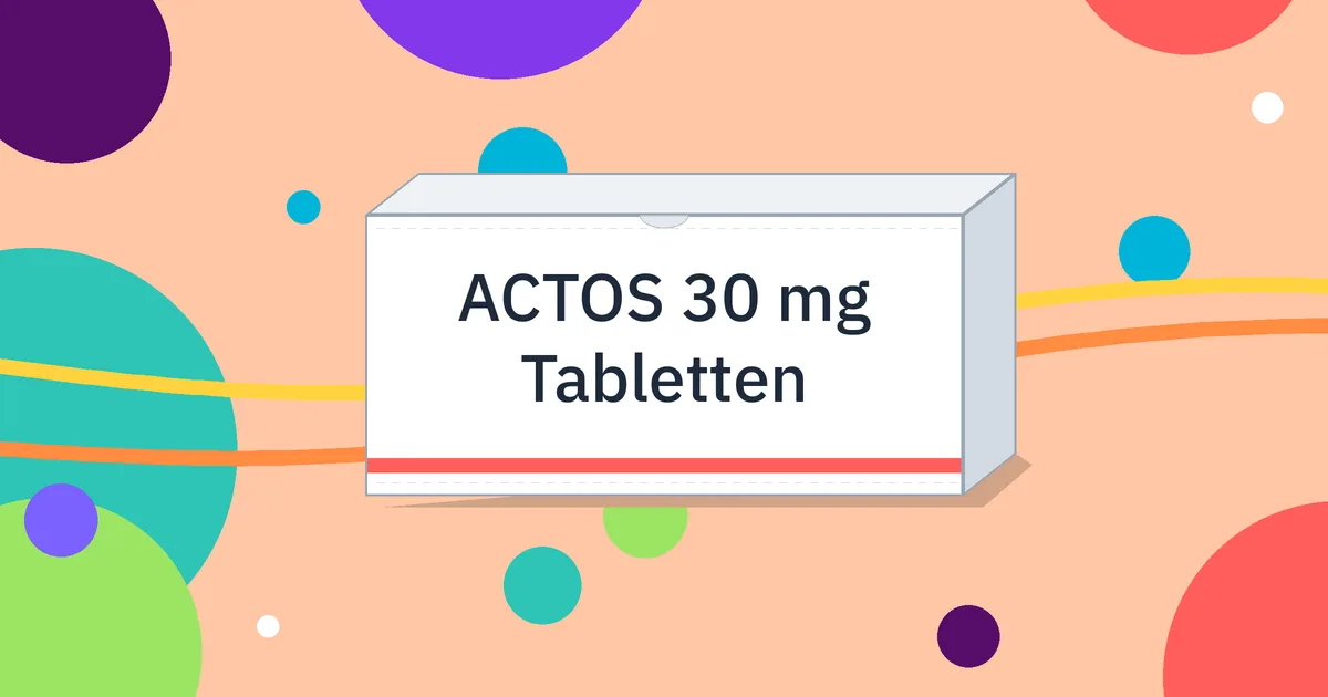 Symbolbild: Packung mit der Aufschrift ACTOS 30 mg Tabletten (PZN 10187695) – Verfügbarkeit und Bezug in Apotheken in Frankfurt am Main