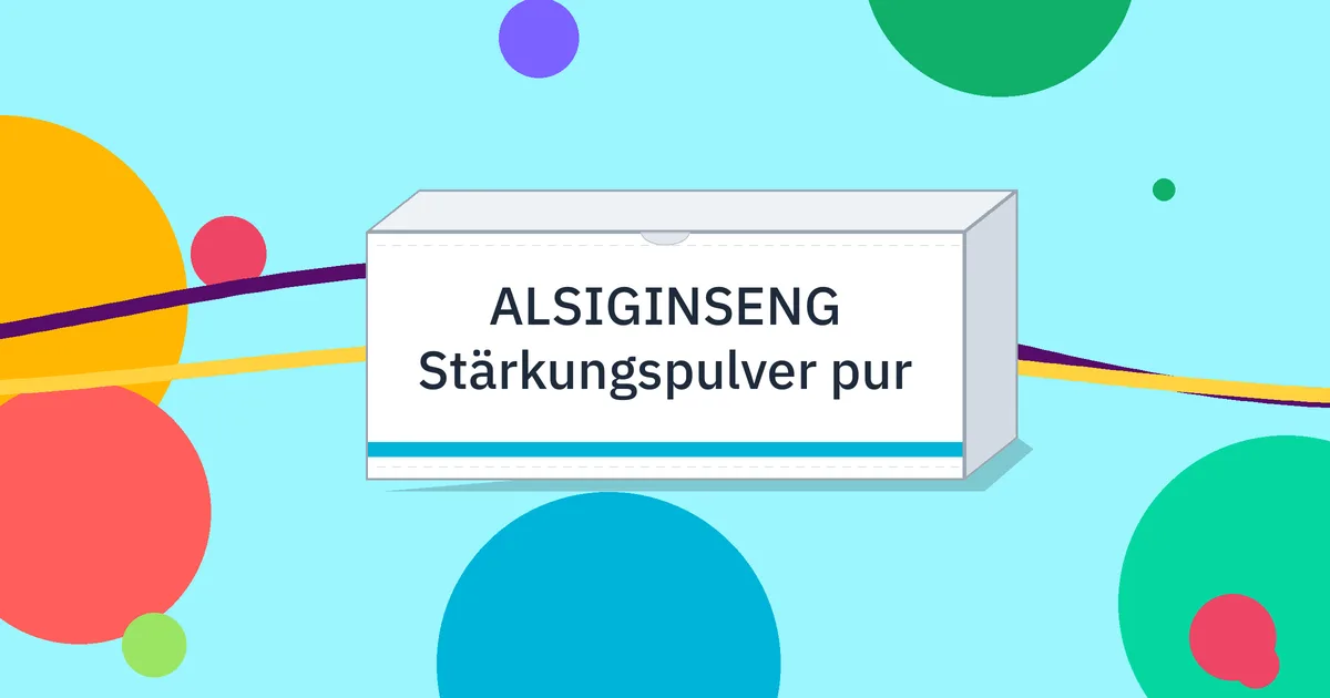 Symbolbild: Packung mit der Aufschrift ALSIGINSENG Stärkungspulver pur (PZN 03980849) – Verfügbarkeit und Bezug in Apotheken in Frankfurt am Main