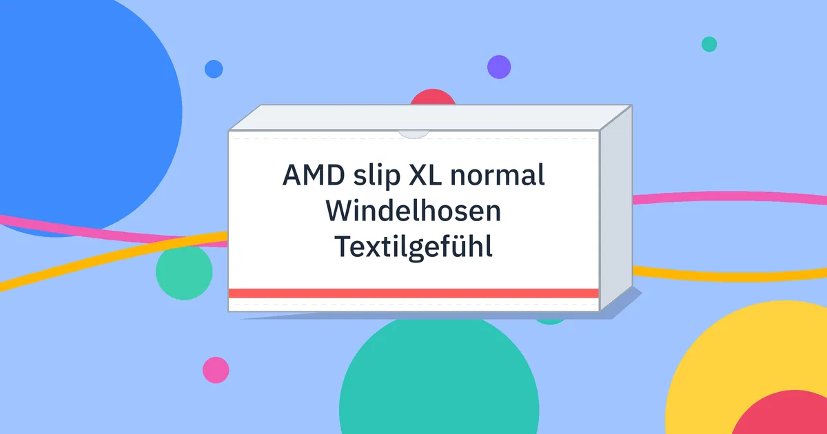 Symbolbild: Packung mit der Aufschrift AMD slip XL normal Windelhosen Textilgefühl (PZN 20516160) – Verfügbarkeit und Bezug in Apotheken in Frankfurt am Main