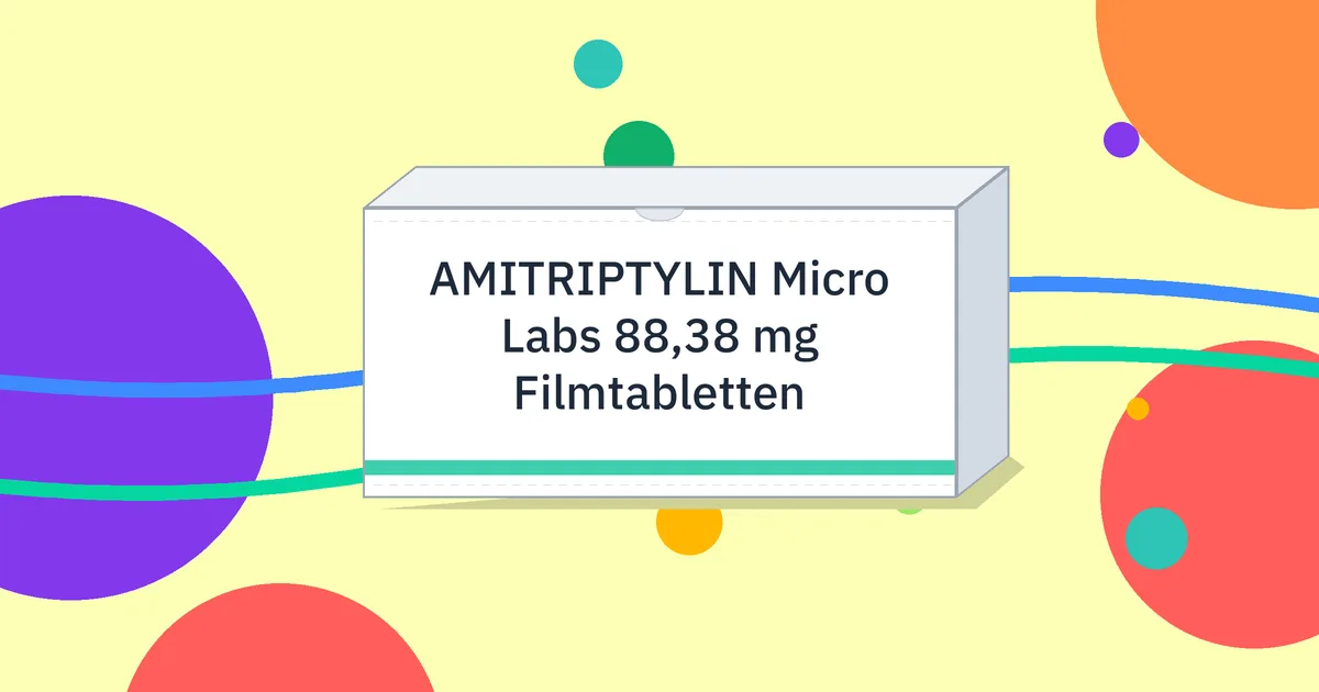 Symbolbild: Packung mit der Aufschrift AMITRIPTYLIN Micro Labs 88,38 mg Filmtabletten (PZN 16531900) – Verfügbarkeit und Bezug in Apotheken in Frankfurt am Main