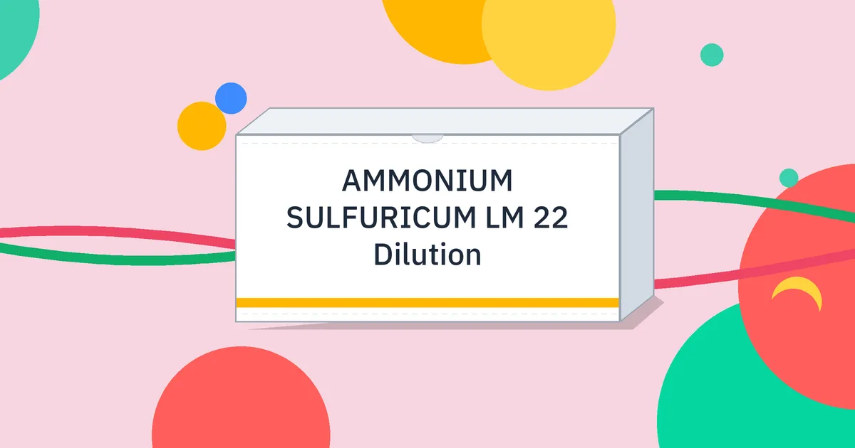 Symbolbild: Packung mit der Aufschrift AMMONIUM SULFURICUM LM 22 Dilution (PZN 13323331) – Verfügbarkeit und Bezug in Apotheken in Frankfurt am Main