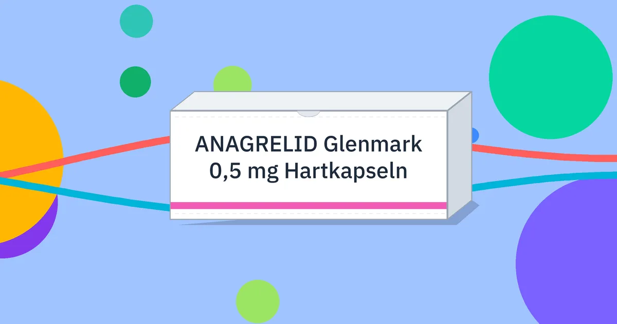 Symbolbild: Packung mit der Aufschrift ANAGRELID Glenmark 0,5 mg Hartkapseln (PZN 13925165) – Verfügbarkeit und Bezug in Apotheken in Frankfurt am Main