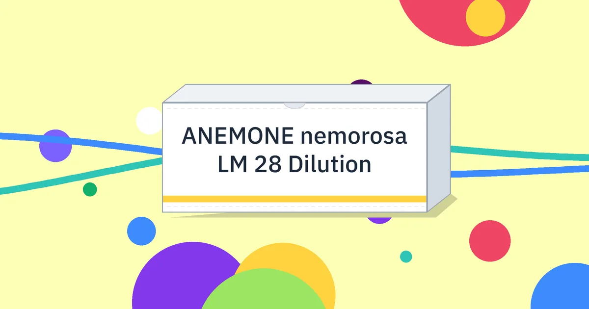 Symbolbild: Packung mit der Aufschrift ANEMONE nemorosa LM 28 Dilution (PZN 13366760) – Verfügbarkeit und Bezug in Apotheken in Frankfurt am Main