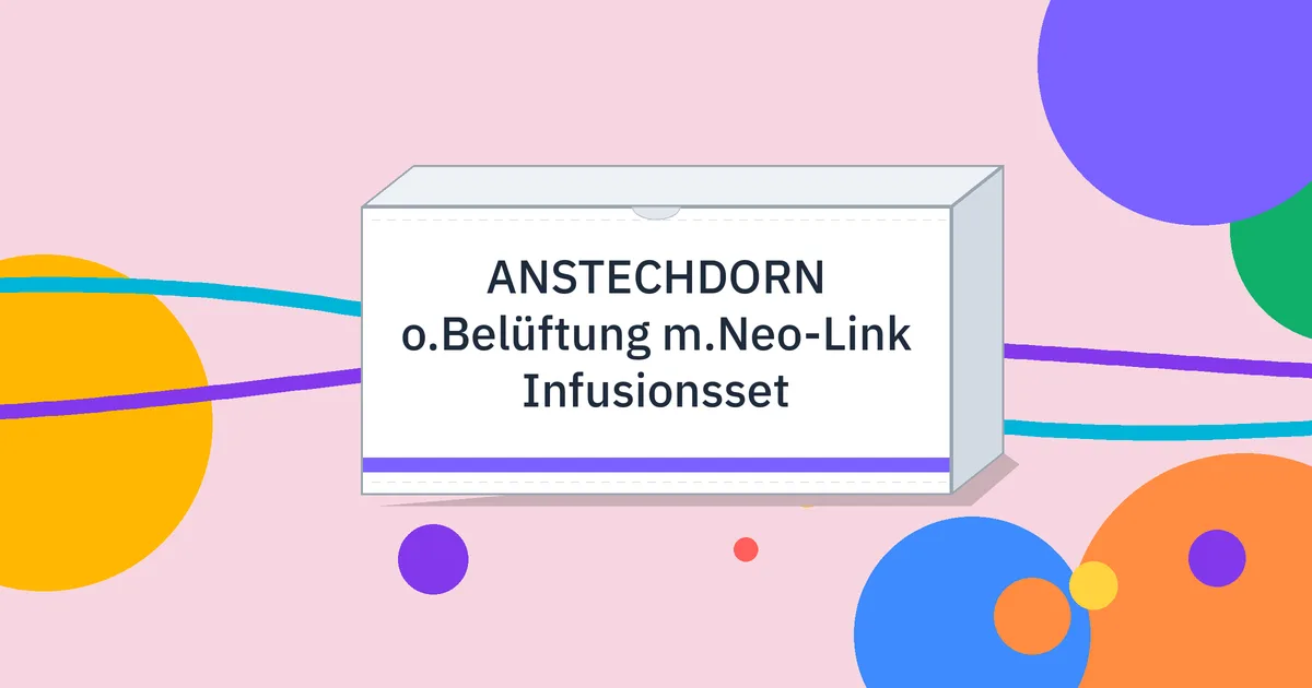 Symbolbild: Packung mit der Aufschrift ANSTECHDORN o.Belüftung m.Neo-Link Infusionsset (PZN 07300627) – Verfügbarkeit und Bezug in Apotheken in Frankfurt am Main